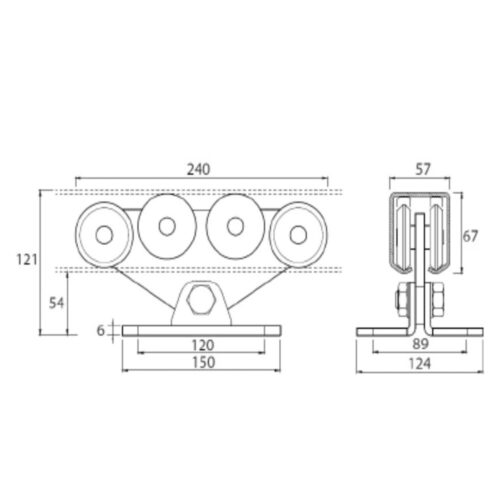8-Wheel Trolley for Light Cantilever Gates - Talitech